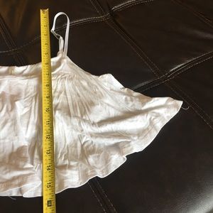 Tops | Ruffle Crop Strappy Shelf Bra Tank Top | Poshmark